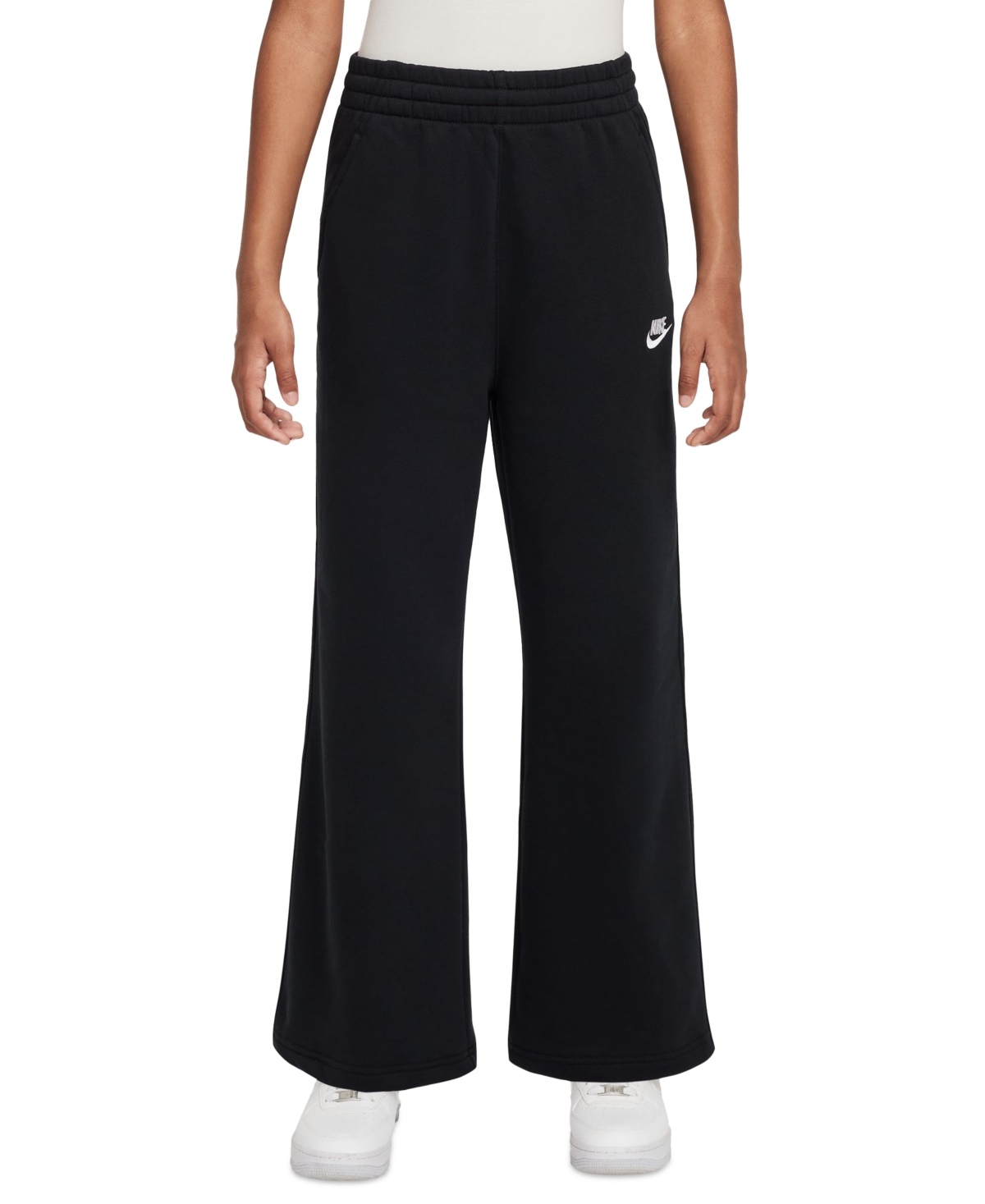 Nike Big Girls 7-16 Sportswear Club Fleece Wide-Leg Sweatpants - Black