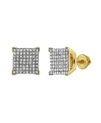 LuvMyJewelry TrapH 10K Yellow Gold 0.49 cttw Round Natural Diamond Stud ...