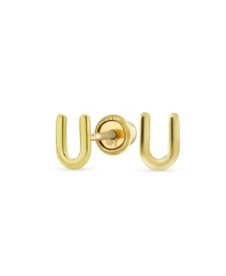Bling Jewelry ABC Minimalist Yellow 14K Gold Capital Block Alphabet ...