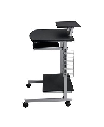 Simplie Fun Compact Computer Cart With Storage, Graphite - Macy's