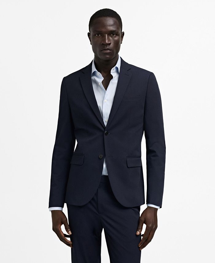 MANGO Men's Super Slim-Fit Stretch Fabric Suit Blazer - Macy's