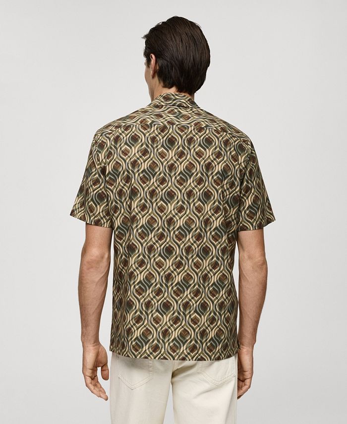 MANGO Men's Flowing Regular-Fit Printed Shirt - Macy's