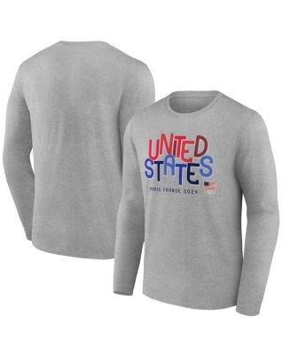 Fanatics Men's Heather Gray Team USA Paris 2024 Summer Olympics True ...