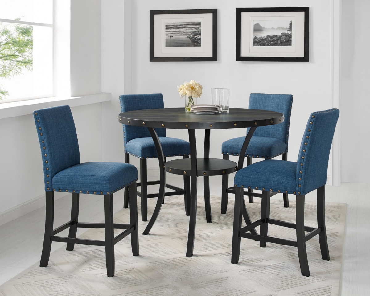 Click here for Streamdale Blue Fabric Counter Height Stools with... prices
