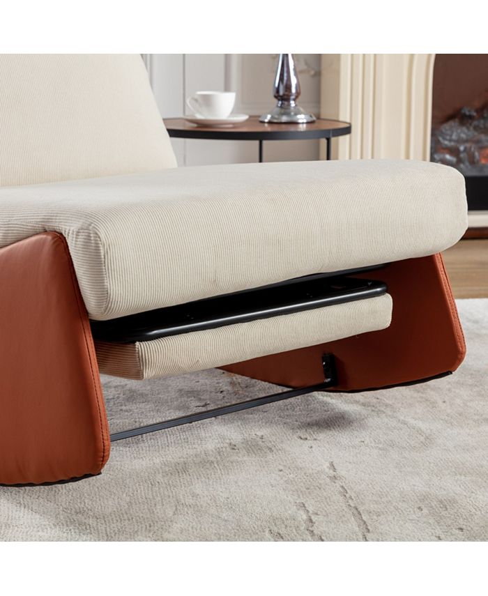 Simplie Fun Comfortable Adjustable Backrest & Leg Support Rocking Chair ...