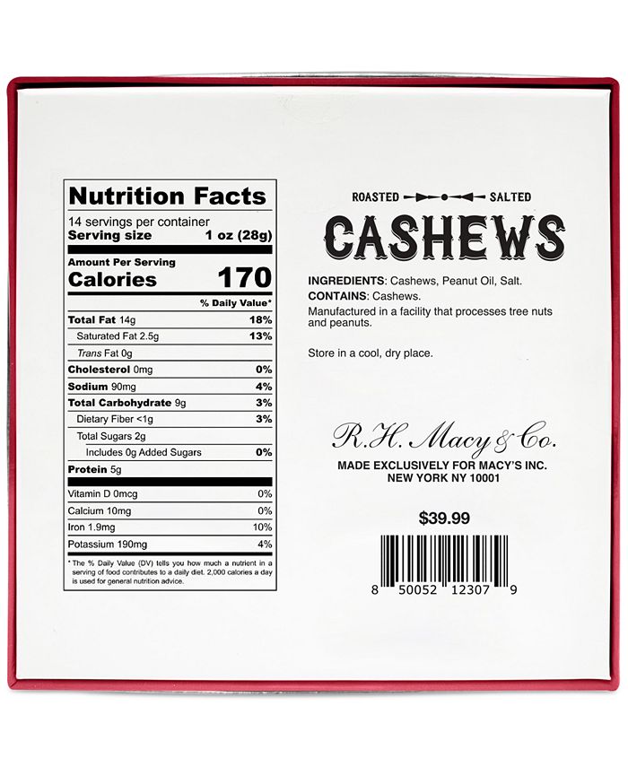 R.H. Macy & Co. Holiday Jumbo Cashews Gift Box, 14 oz - Macy's