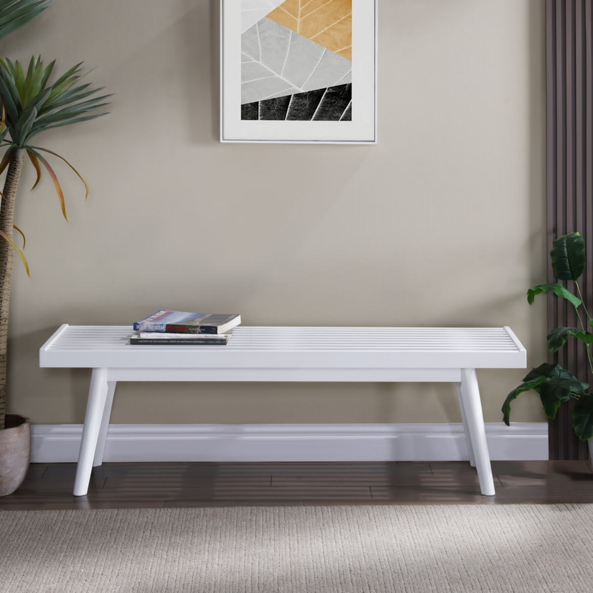 Click here for Streamdale Furniture Larwich White Solid Wood Slat... prices