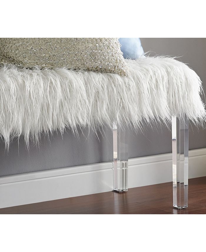 Simplie Fun Faux Fur Bench with Acrylic Legs - Macy's