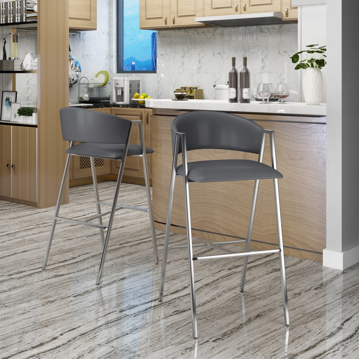 Click here for Simplie Fun Modern 28 Mid-Century Bar Stool with C... prices