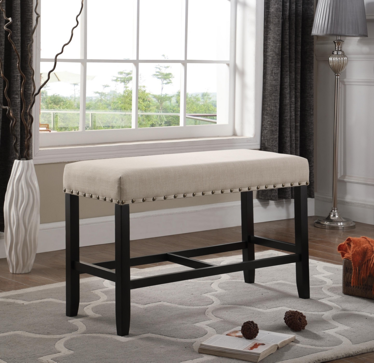 Click here for Streamdale Fabric Counter Height Dining Bench with... prices