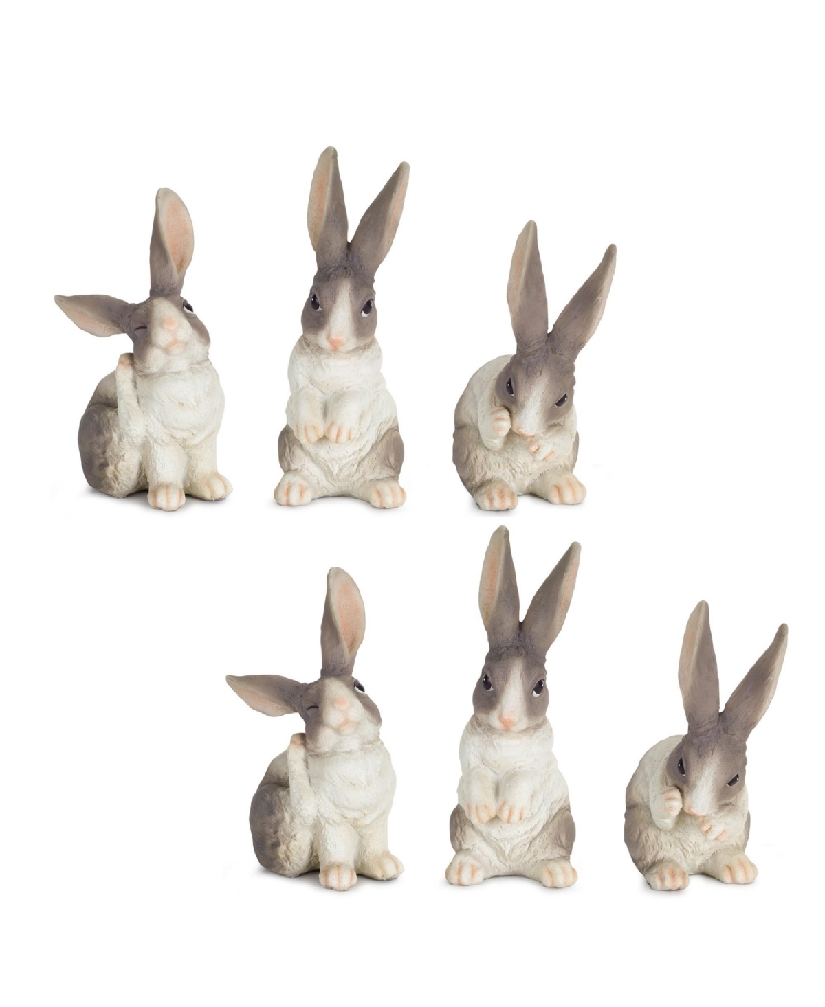 Click here for Set of 6 Adorable Long Ear Rabbit Figurines - Whit... prices