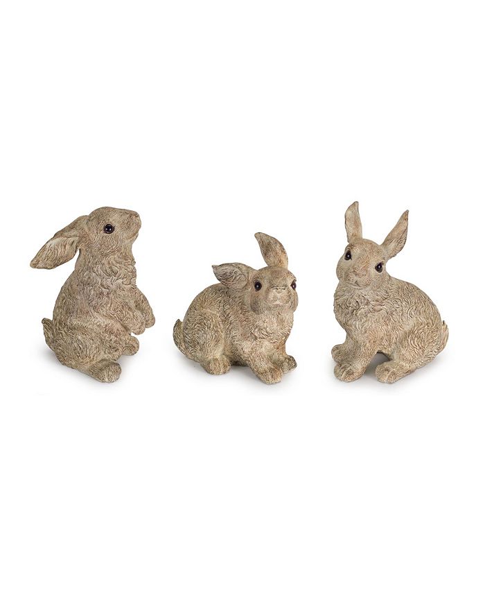 Slickblue Stone Garden Rabbit Figurine (Set of 3) - Macy's
