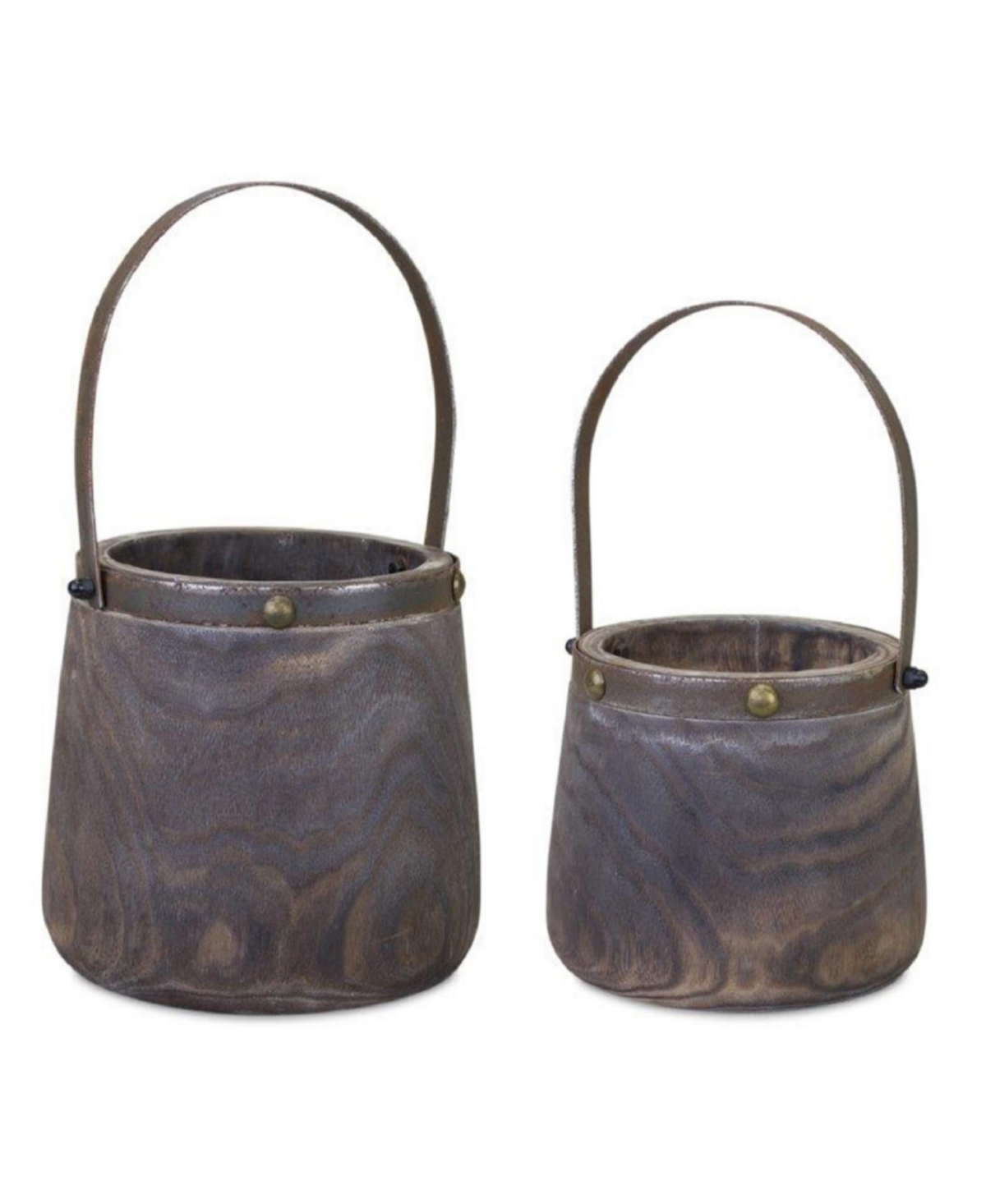 Click here for Slickblue Natural Wooden Pail Planter With Metal H... prices