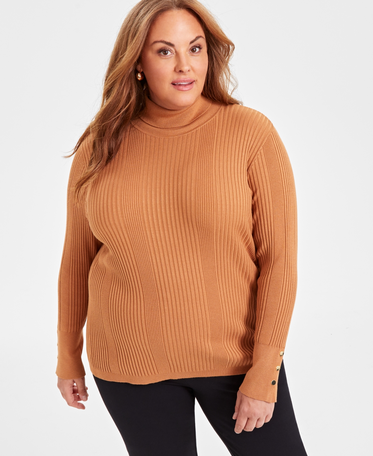 Click here for Jm Collection Plus Size Variegated-Rib Turtleneck... prices