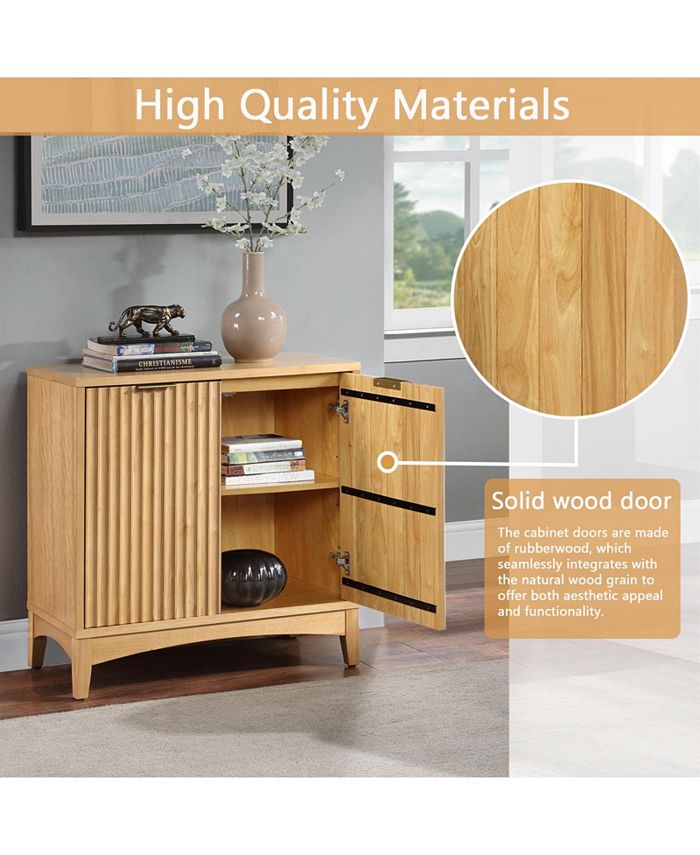 Simplie Fun Stylish Storage Cabinet with Wavy Fluted Design and Ample ...