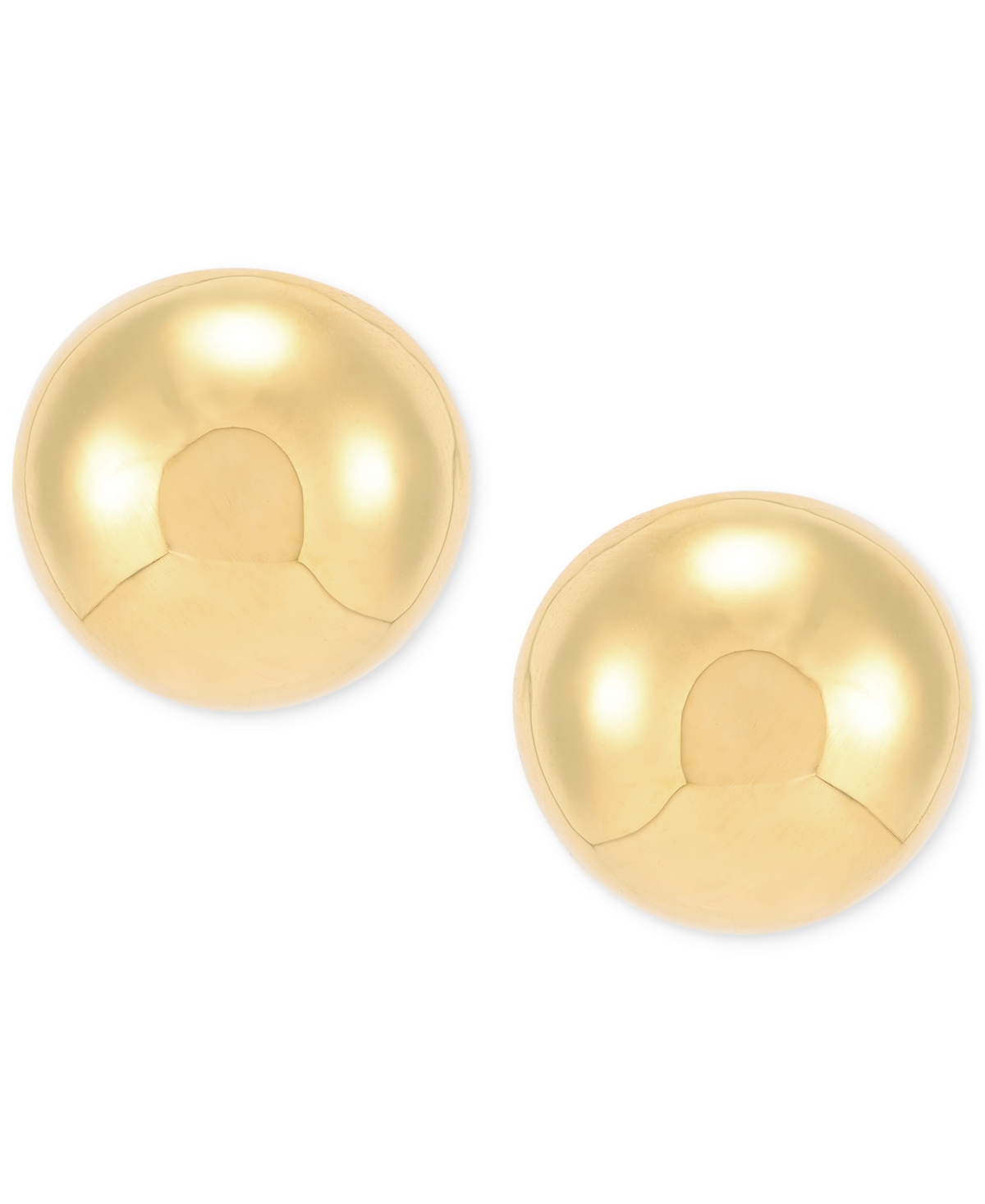 Click here for Polished Half Bead Stud Earrings in 14k Gold - Gol... prices