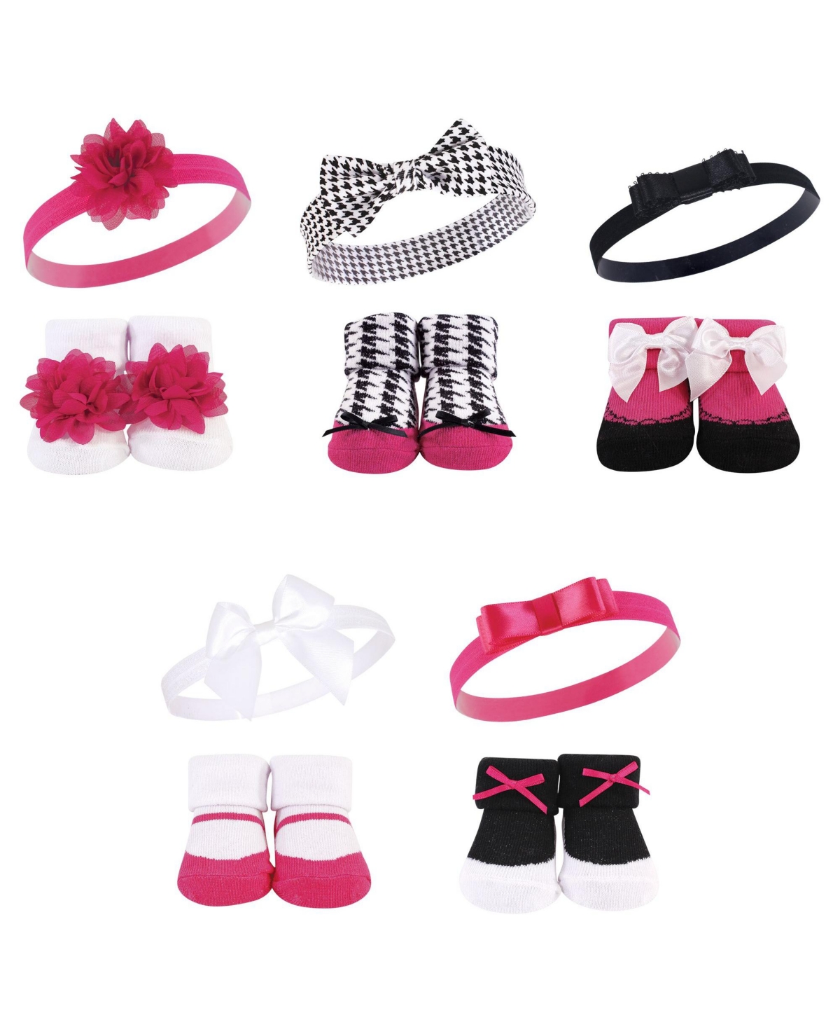 Click here for Hudson Baby Girls 10Pc Headband and Socks Set - Dk... prices