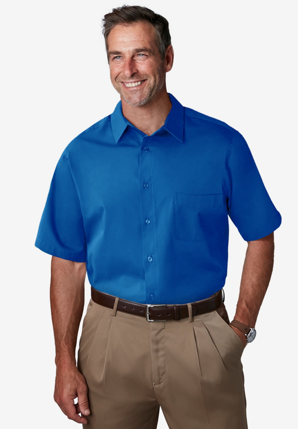 Click here for KingSize Big & Tall Wrinkle-Free Short-Sleeve Dres... prices