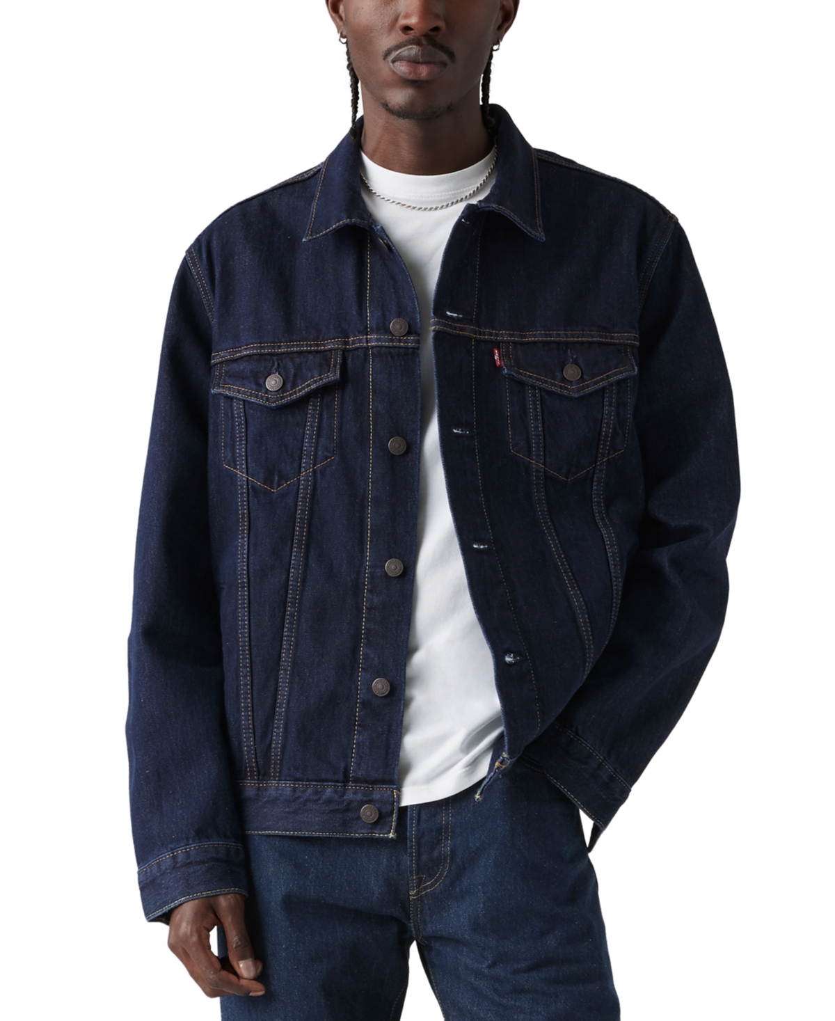 Click here for Levis Mens Regular Fit Non-Stretch Denim Trucker J... prices