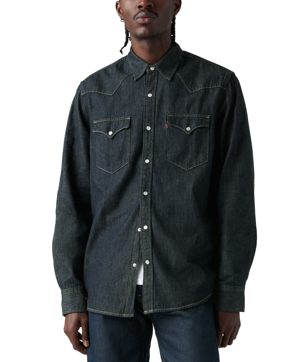 Click here for Levis Mens Classic Standard Fit Western Shirt - Da... prices