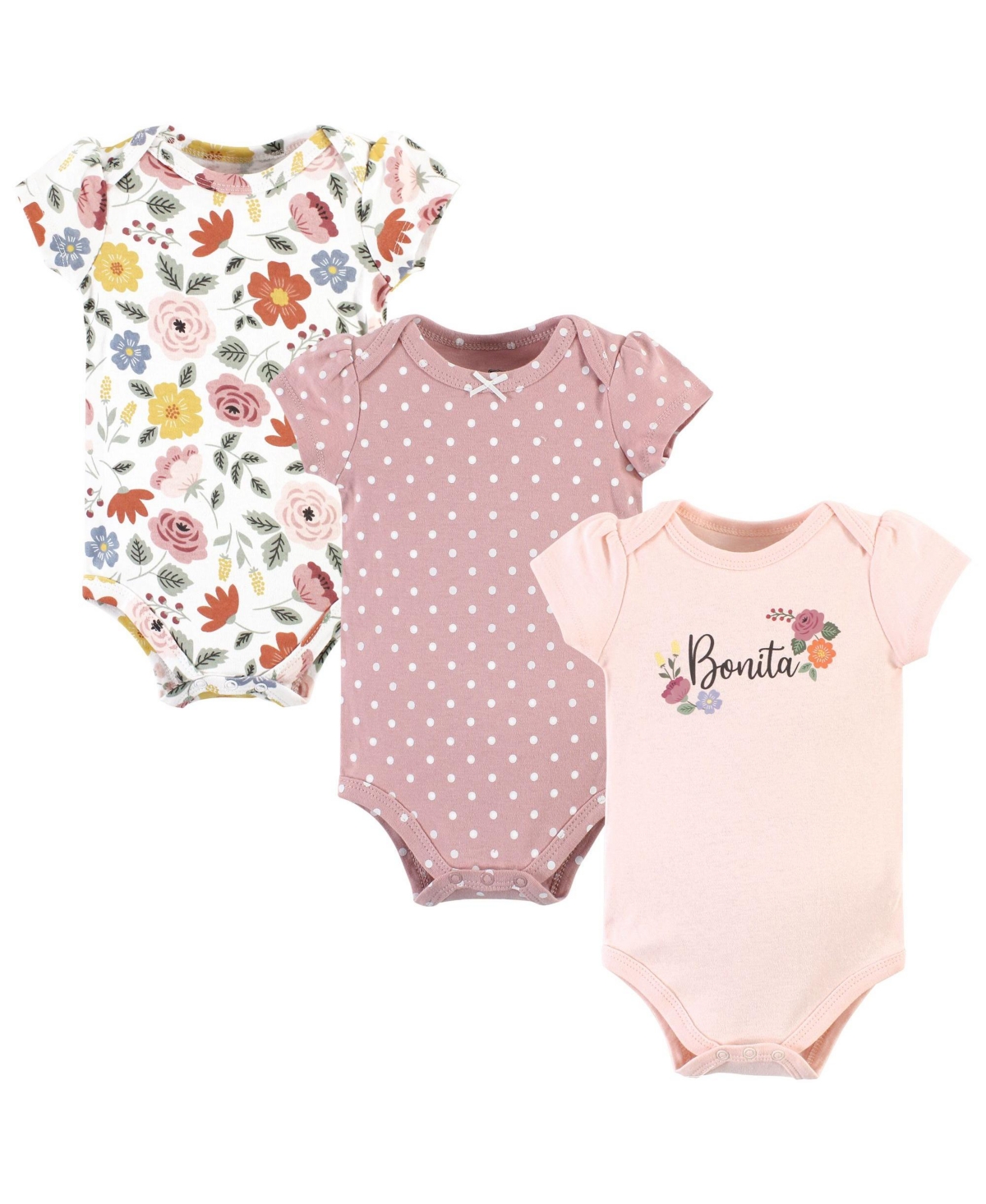 Click here for Hudson Baby Baby Girls Hudson Cotton Bodysuits 3-P... prices