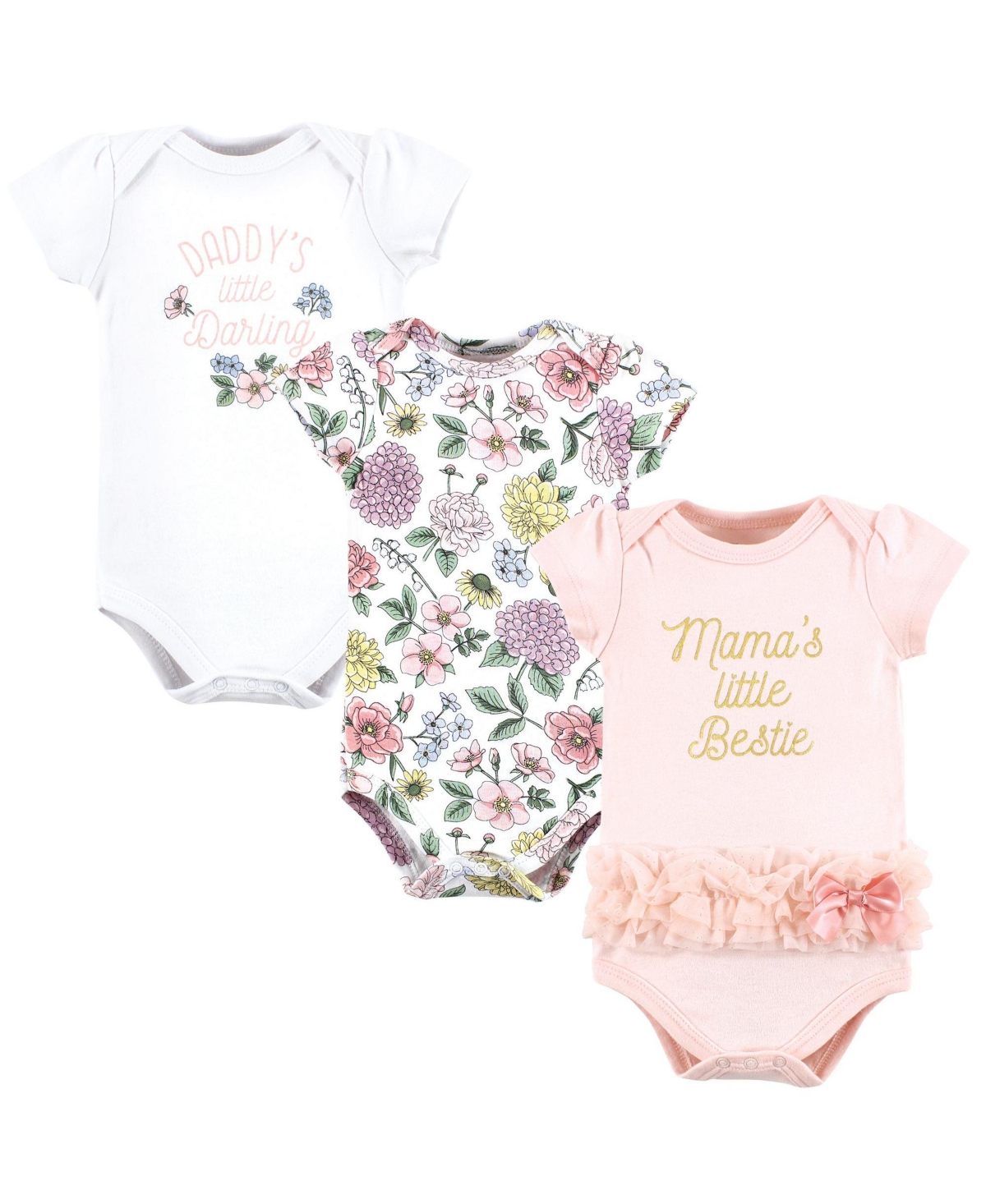 Click here for Hudson Baby Baby Girls Hudson Cotton Bodysuits 3-P... prices