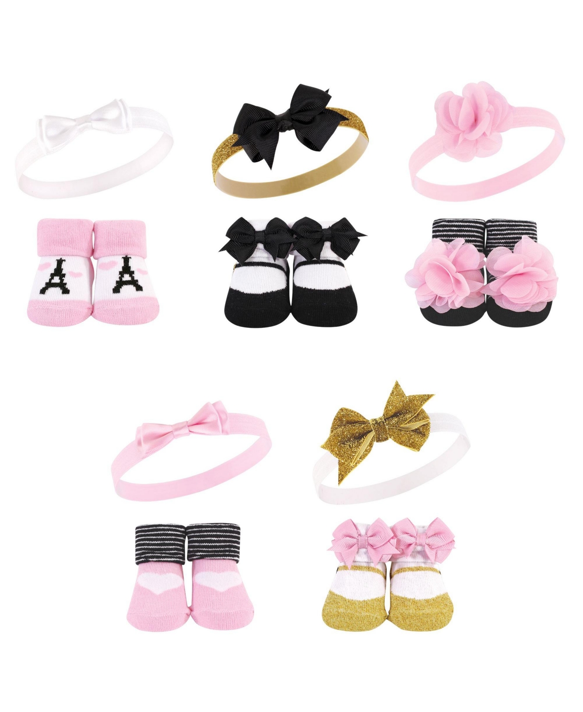 Click here for Hudson Baby Girls 10Pc Headband and Socks Set - Pa... prices