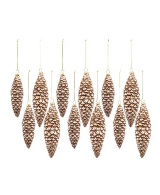 Slickblue Bronze Frosted Pinecone Drop Ornament (Set of 12) - Macy's