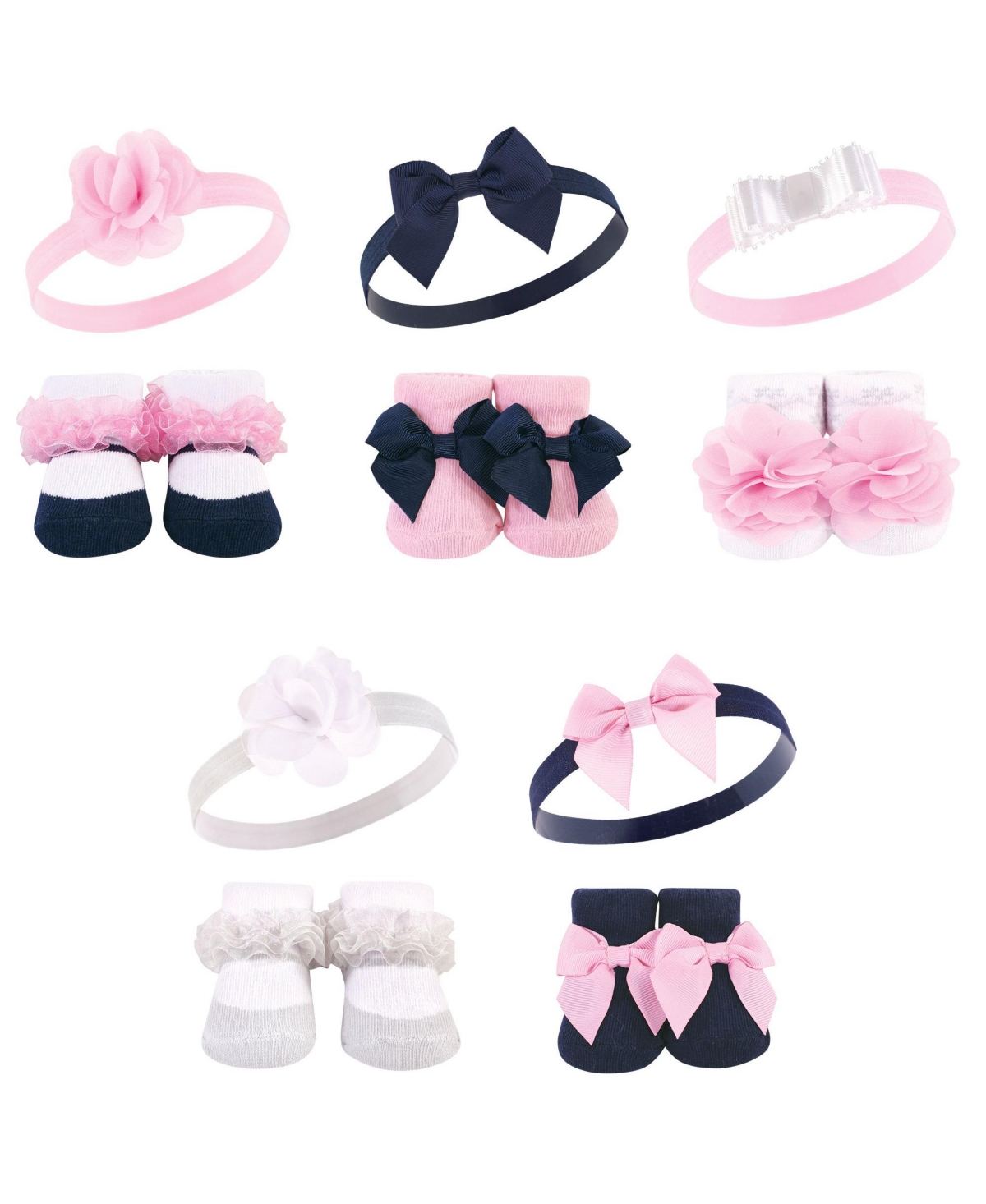 Click here for Hudson Baby Girls 10Pc Headband and Socks Set - Na... prices
