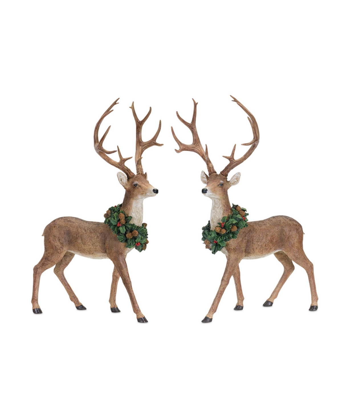 Click here for Slickblue Holiday Standing Deer Figurine With Wrea... prices