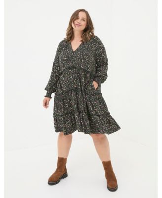 FatFace Women's Plus Size Ivana Ditsy Marks Jersey Dress - Macy's