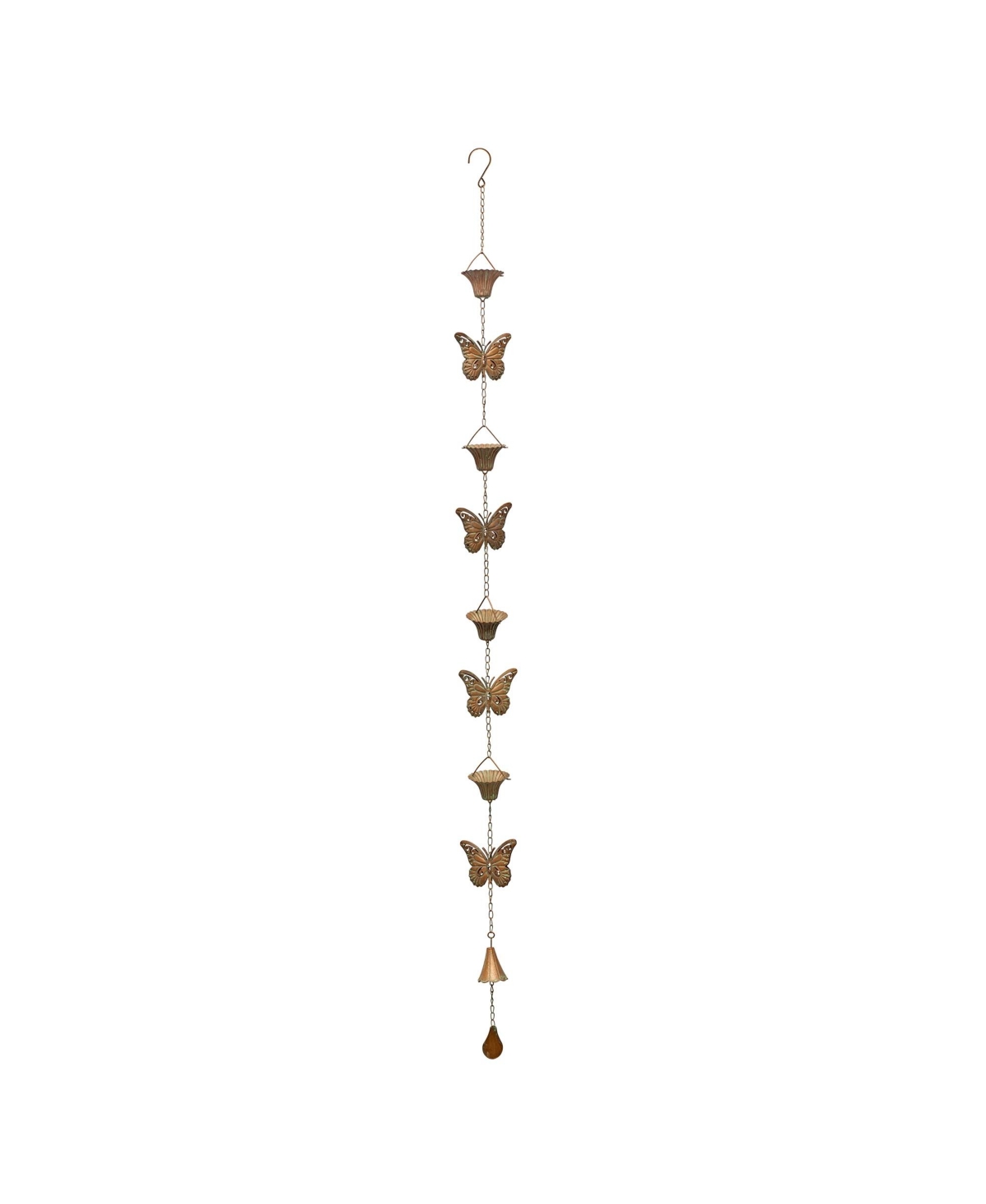 Click here for Slickblue Iron Butterfly Rain Chain 61.5h - Copper... prices