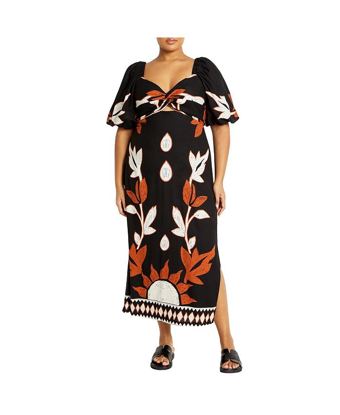 CITY CHIC Plus Size Nala Print Maxi Dress - Macy's