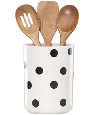 kate spade new york all in good taste Deco Dot Utensil Crock and Wooden ...