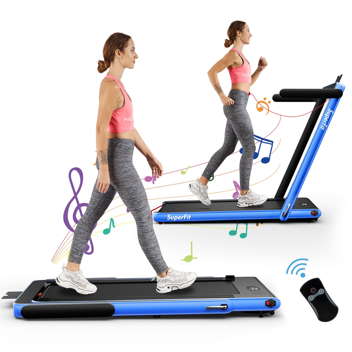Click here for 2.25HP 2 in 1 Treadmill - Blue prices