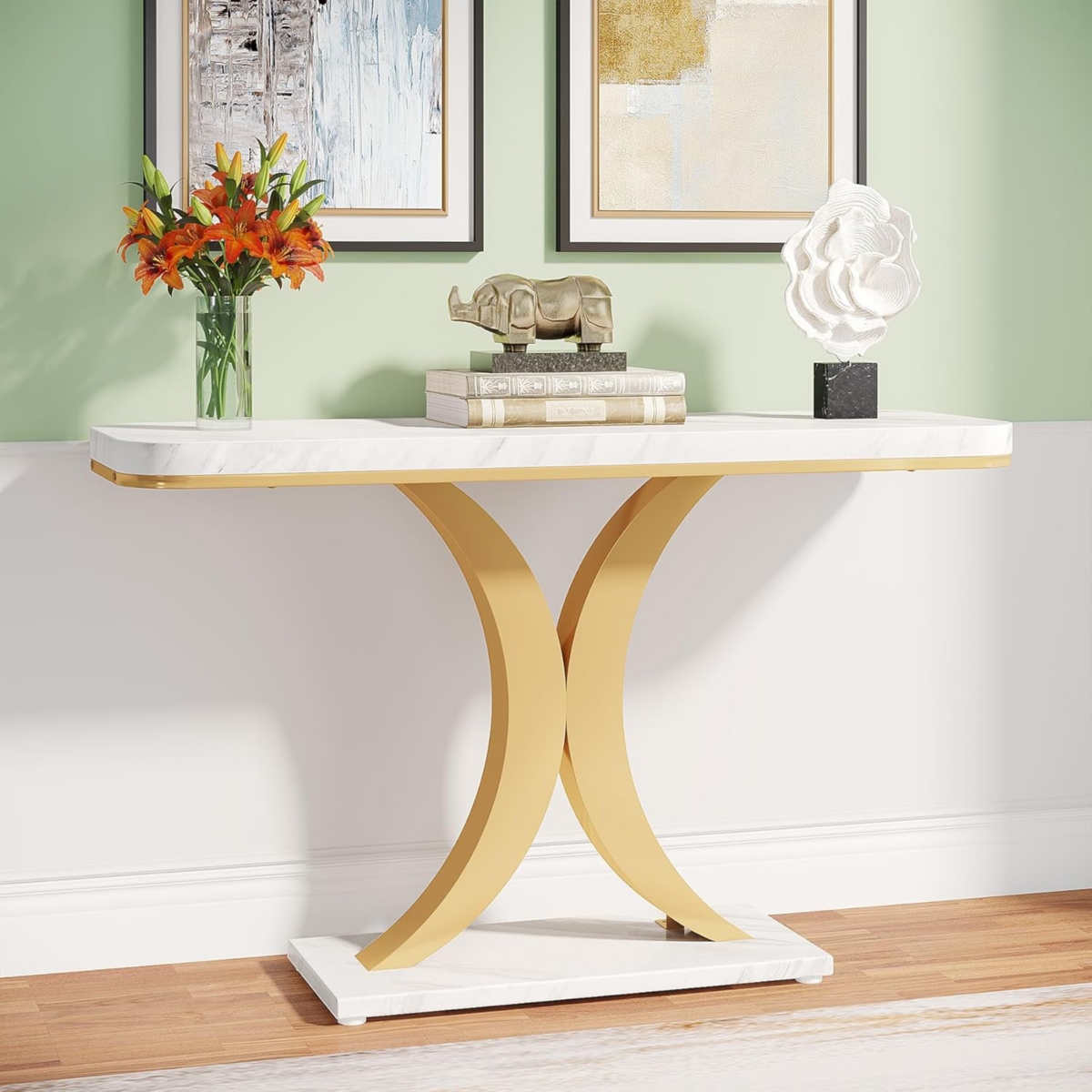 Click here for Tribesigns Modern Gold Console Table  40 inch Narr... prices