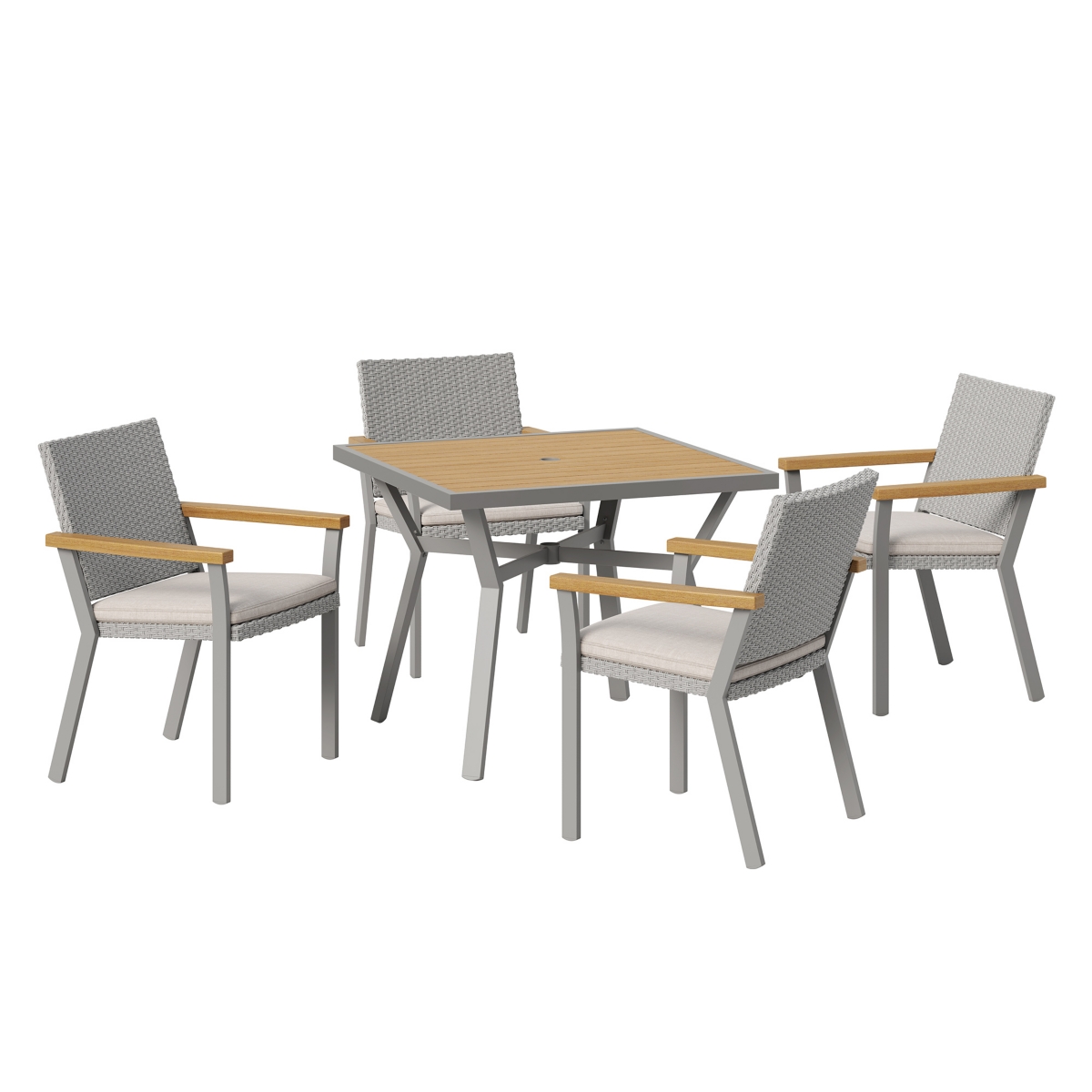 Click here for Sencillo 5 Piece Outdoor Dining Set - Grey prices
