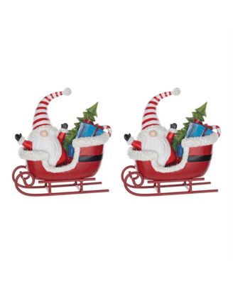 Slickblue Santa Gnome In Sleigh Figurine (Set of 2) - Macy's