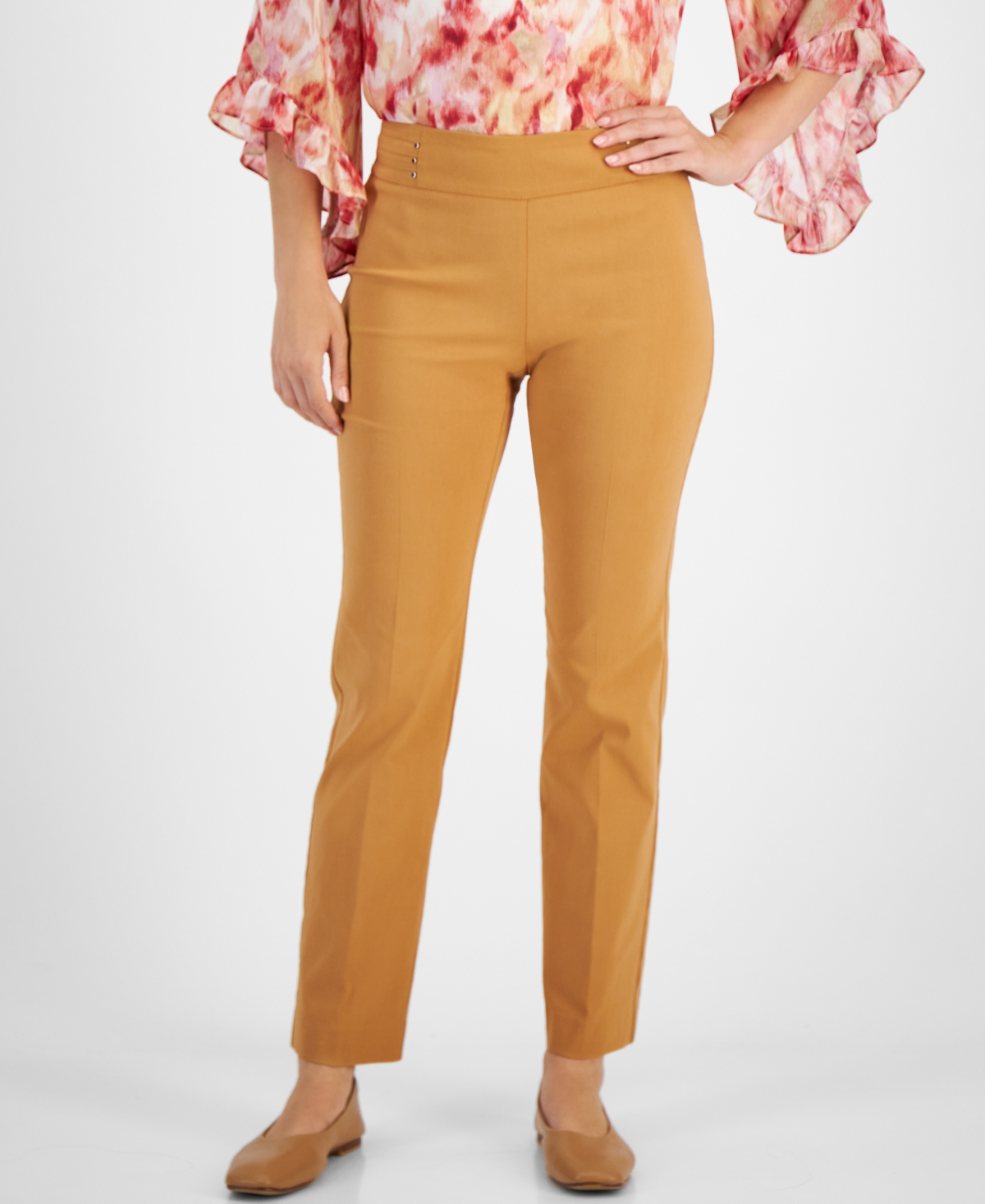 Jm Collection Women's Studded-rivet Pants, Regular & Short Lengths ...