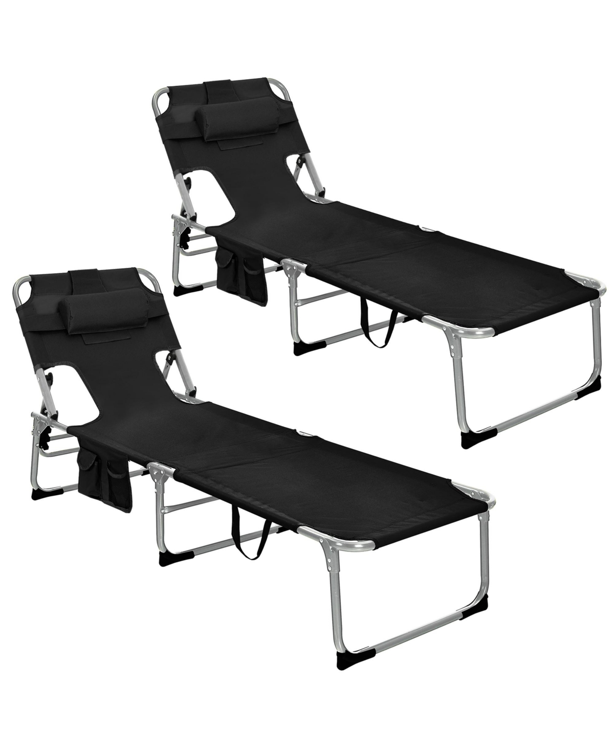 Click here for Gymax Set of 2 Beach Chaise Lounge Chair Folding R... prices
