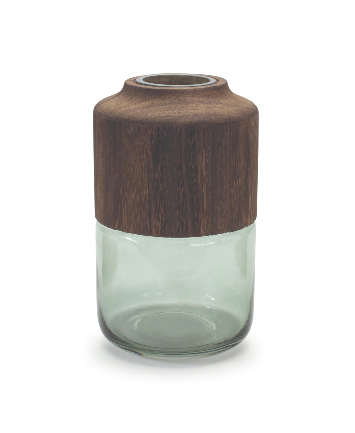Click here for Slickblue Glass Vase With Wood Accent - Brown prices
