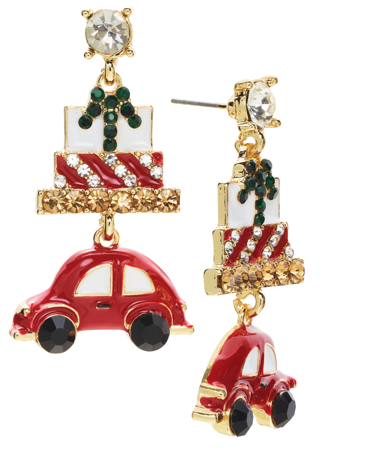 Click here for Holiday Lane Gold-Tone Presents & Car Drop Earring... prices