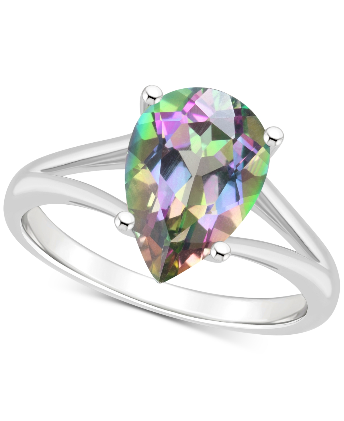 Click here for Mystic Topaz Pear Split Shank Solitaire Ring (3-5/... prices
