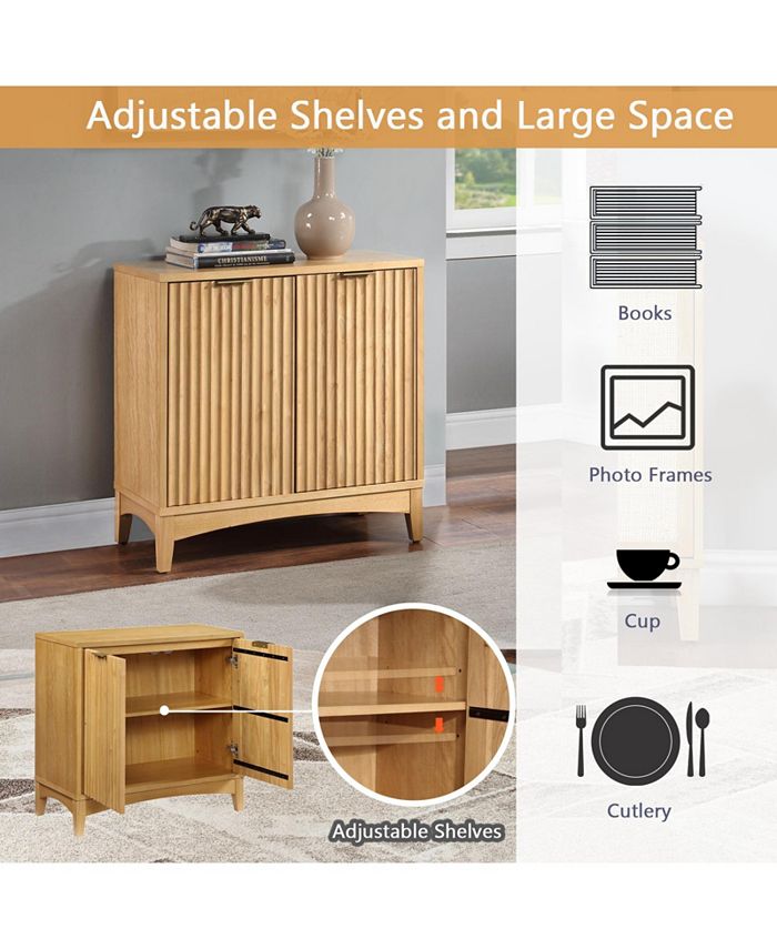 Simplie Fun Stylish Storage Cabinet with Wavy Fluted Design and Ample ...