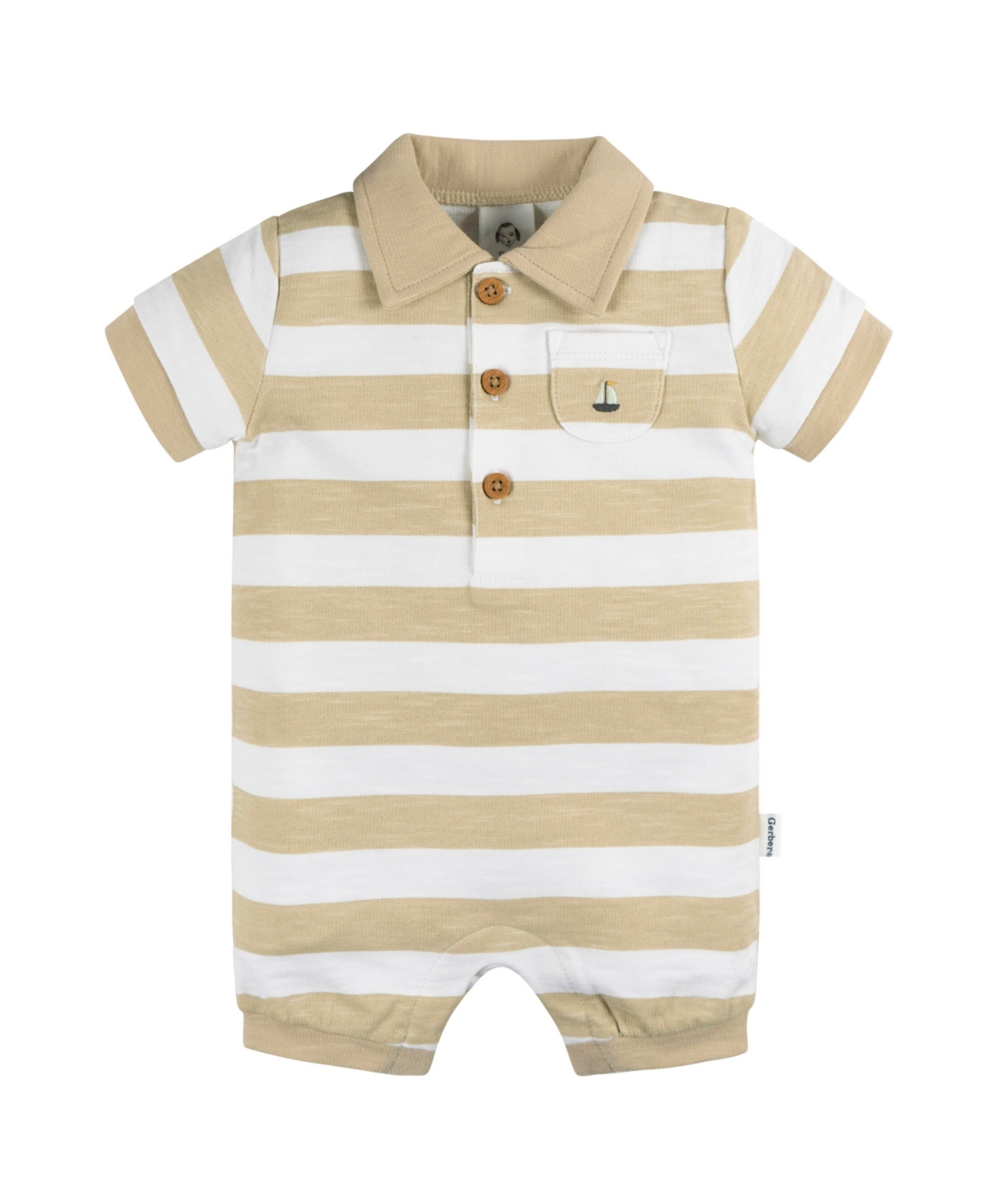 Click here for Gerber Baby Girls Collared Romper - Sailboat strip... prices