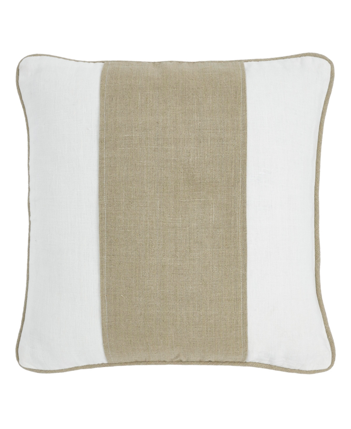 Click here for Ihi Home Linen Stripe Pillow  20Sq - White  natura... prices
