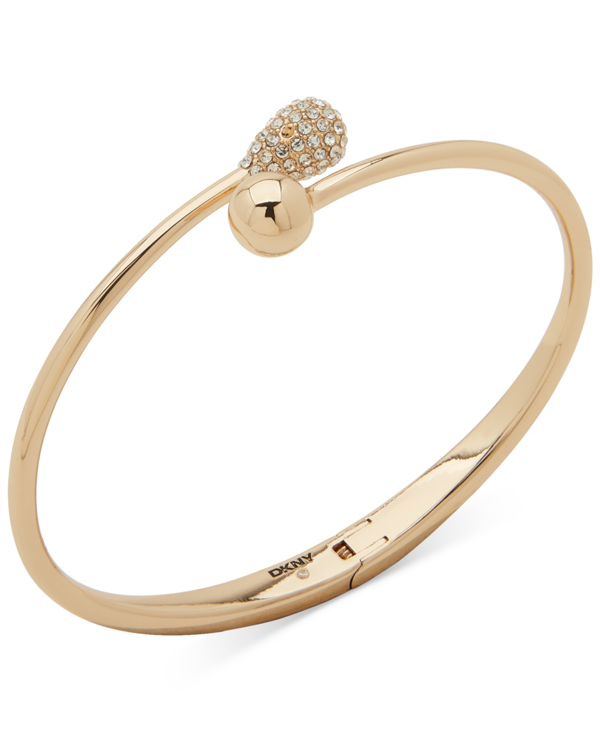 Click here for Dkny Gold-Tone Crystal Bypass Hinged Cuff Bracelet... prices