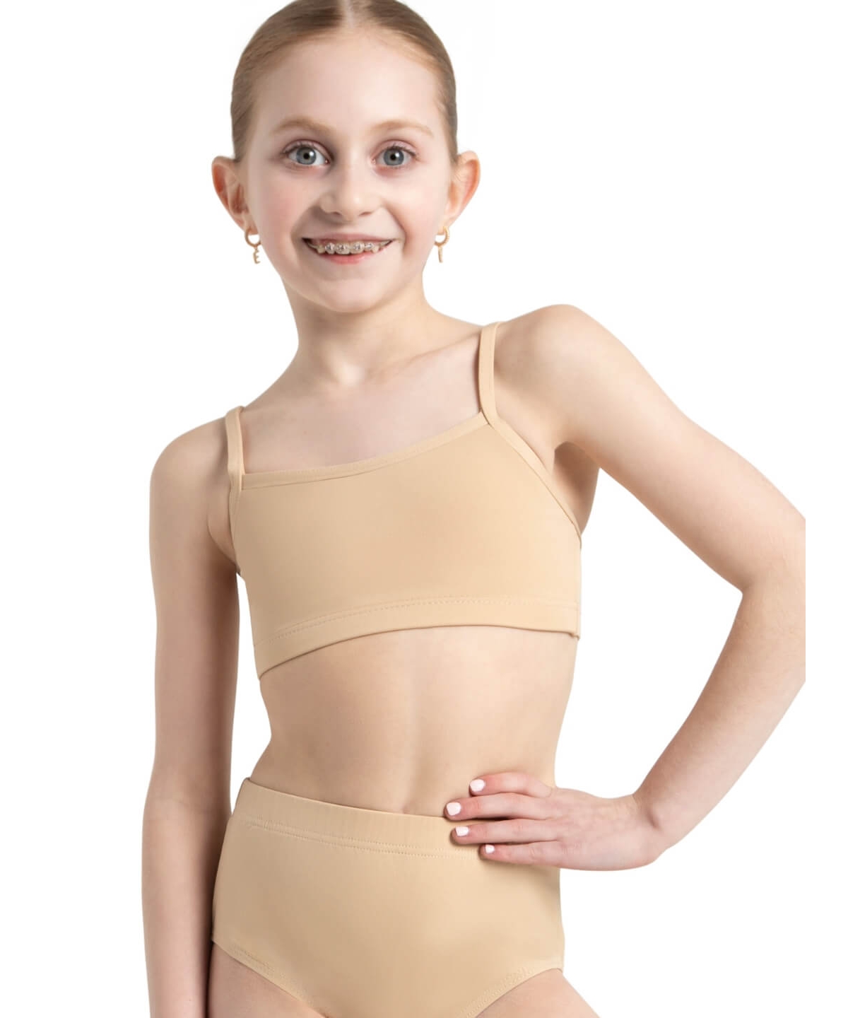 Click here for Capezio Girls Team Basics Camisole Bra Top - Nude prices