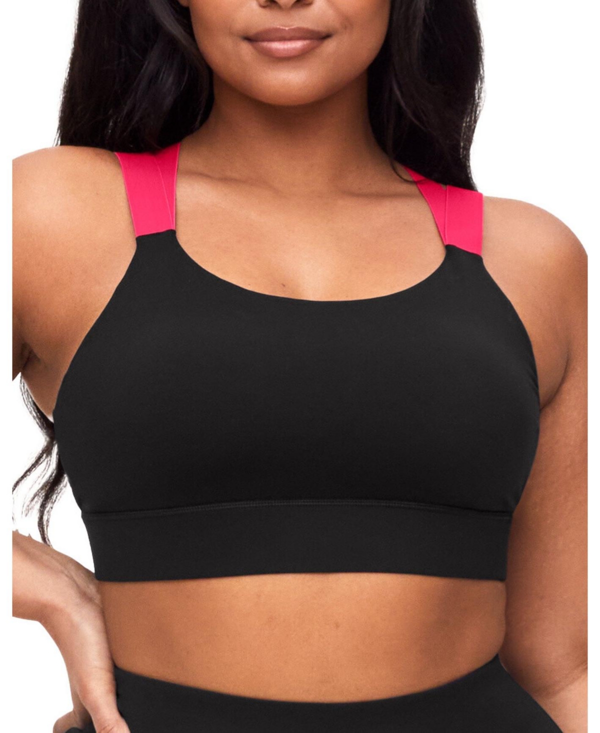Click here for Walkpop Plus Size Ava Sports Bra - Black prices