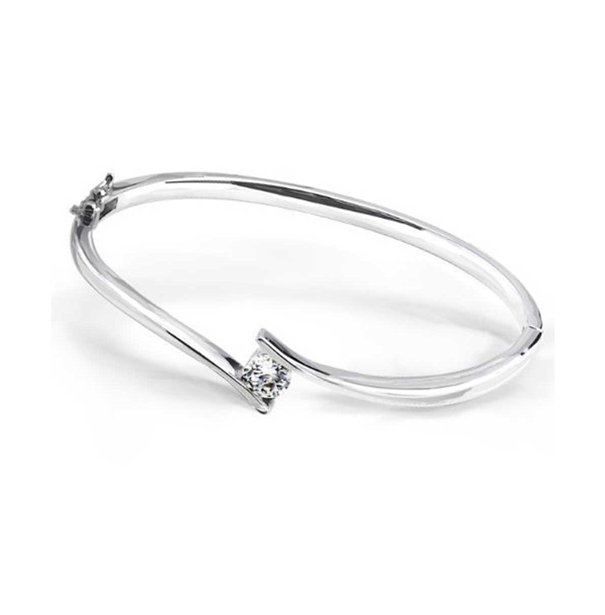 Click here for Bling Jewelry Simple Geometric Cz Solitaire Bypass... prices